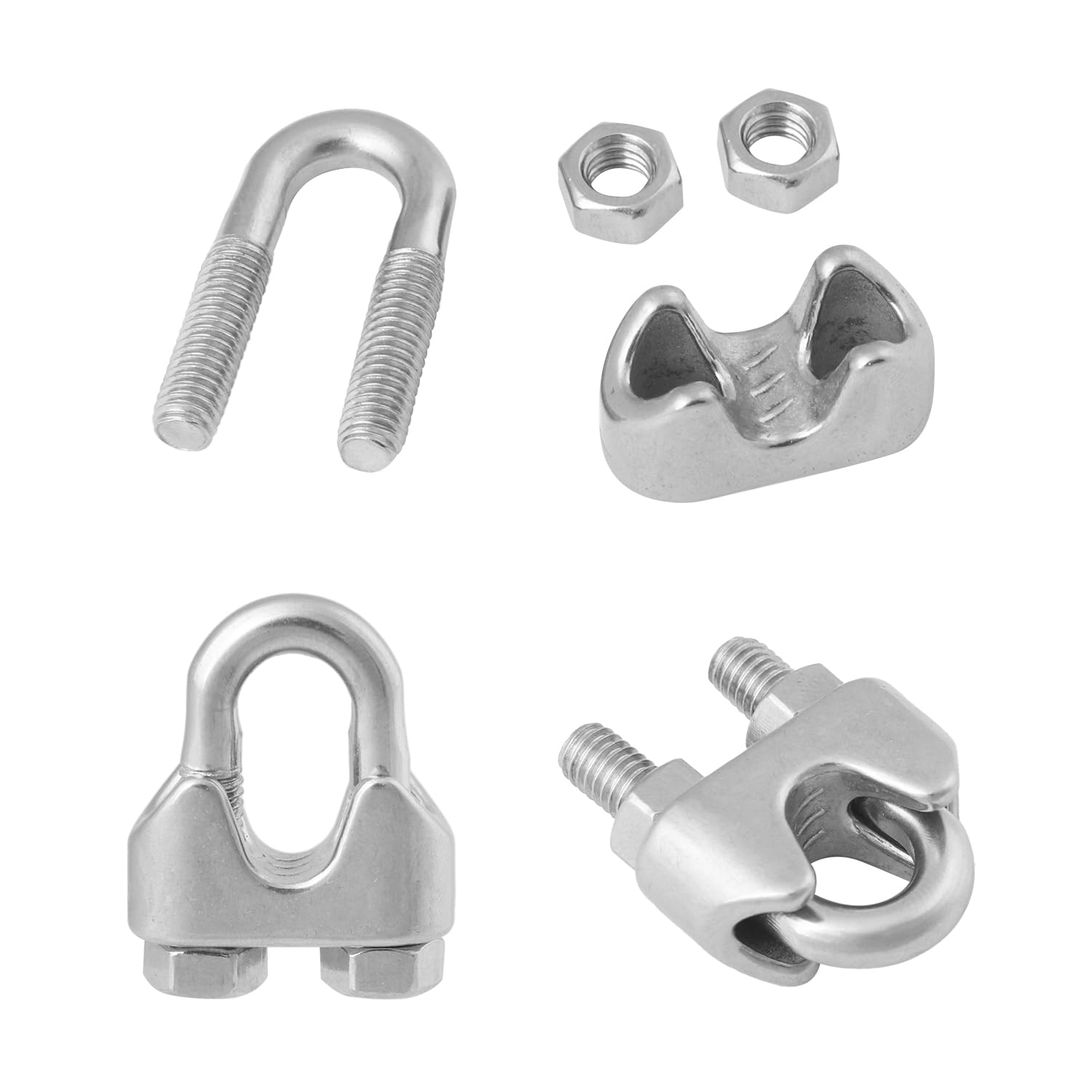 Snapklik.com : 50 PCS 3/16 Cable Clamp, M5 Cable Clamp, Wire Rope Clamp ...