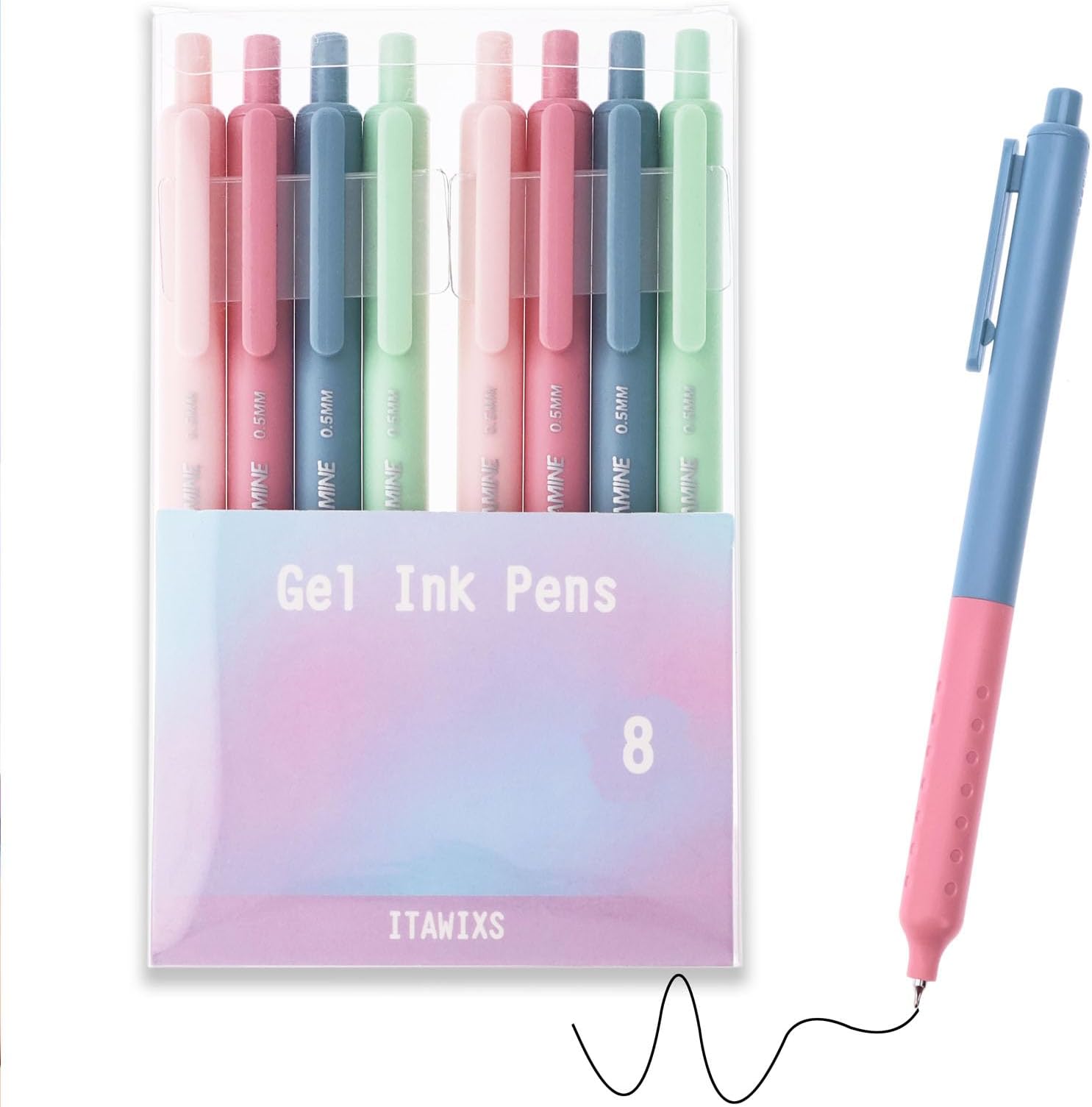 Amazon.com: NiArt Retractable Rainbow Gel Ink Pens 12-Pack for School ...