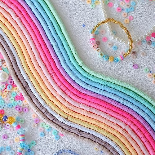 Amazon.com: DIYDEC 3860pcs Clay Bracelet Making Kit - 8 Pastel Colors ...