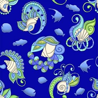 Amazon.com: QT Fabrics Seashell Mystique by Debi Payne 29522 W Shell ...
