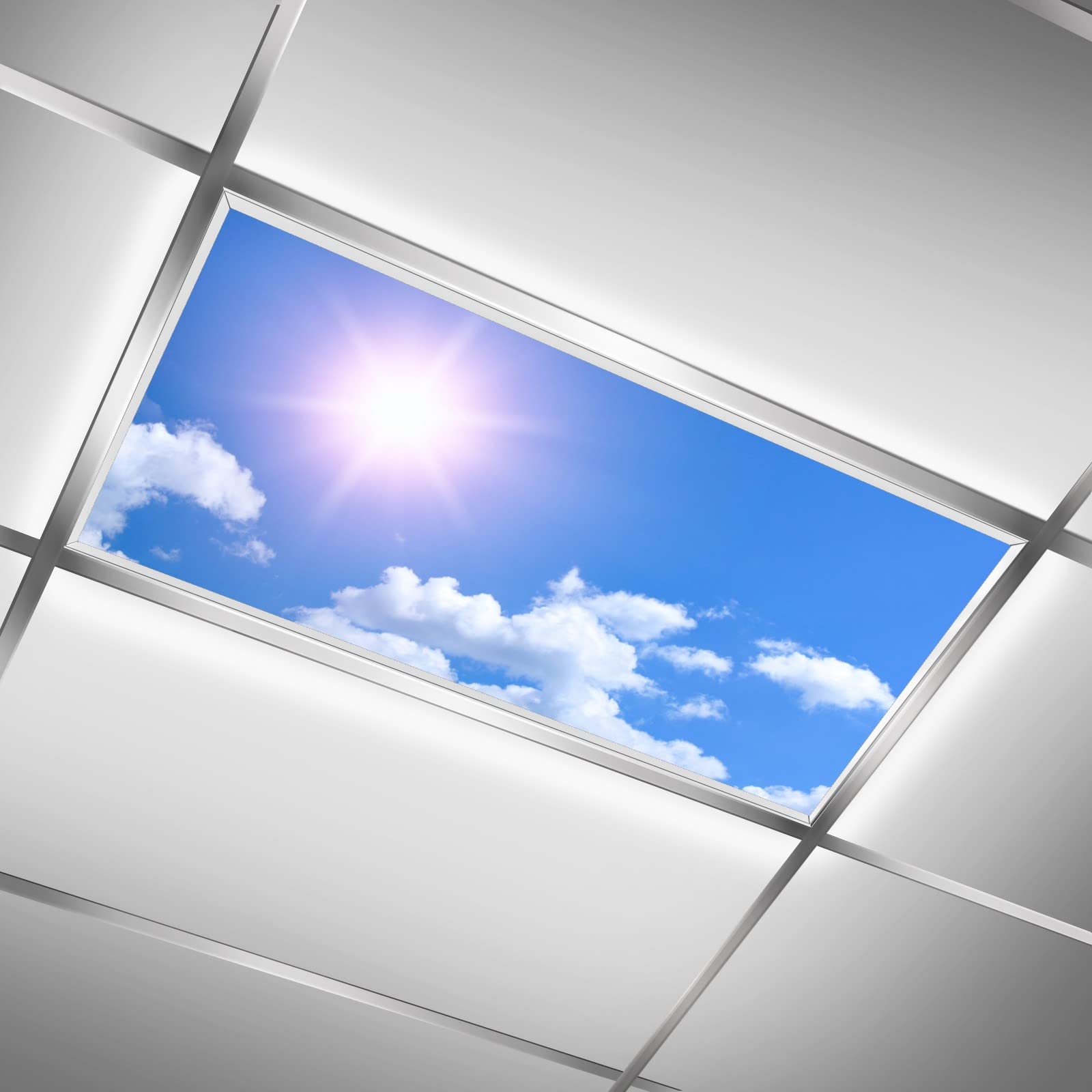 mchuang Sunshine Clouds Blue Sky Flexible Fluorescent Light Cover Films ...