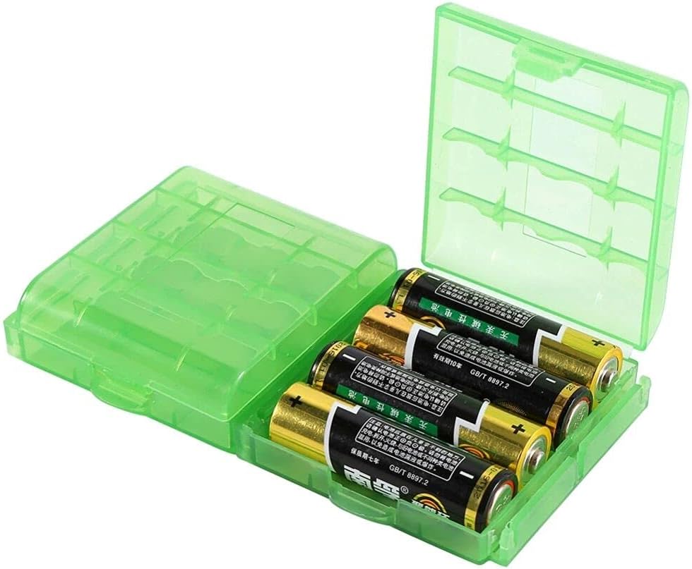 6 Pcs AA/AAA Green Plastic Cell Battery Storage Case Holder Box for ...