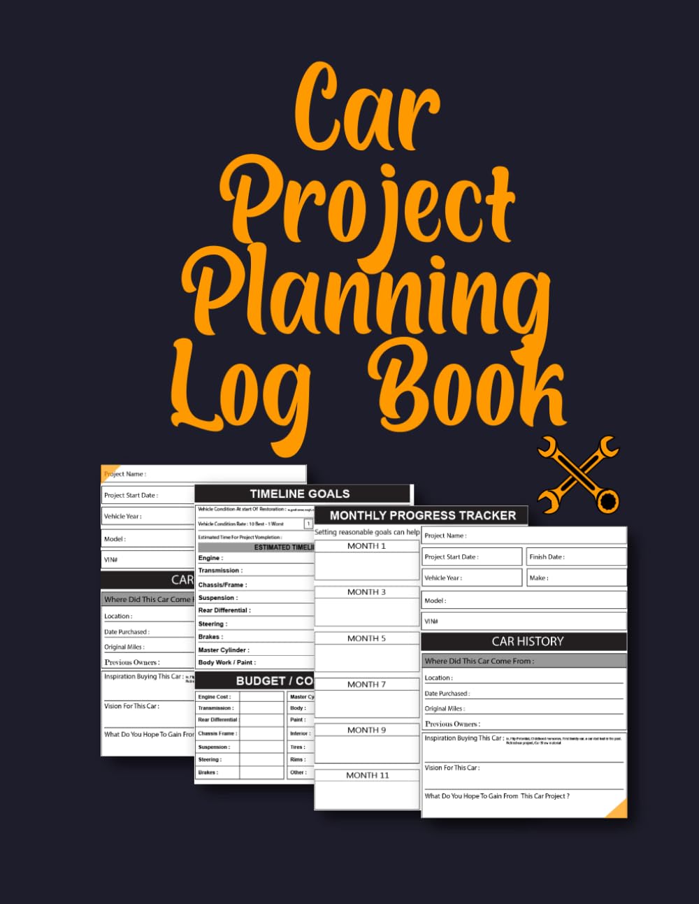 Buy Car Project Planning Log Book: Mechanic Log Book For Classic Car ...