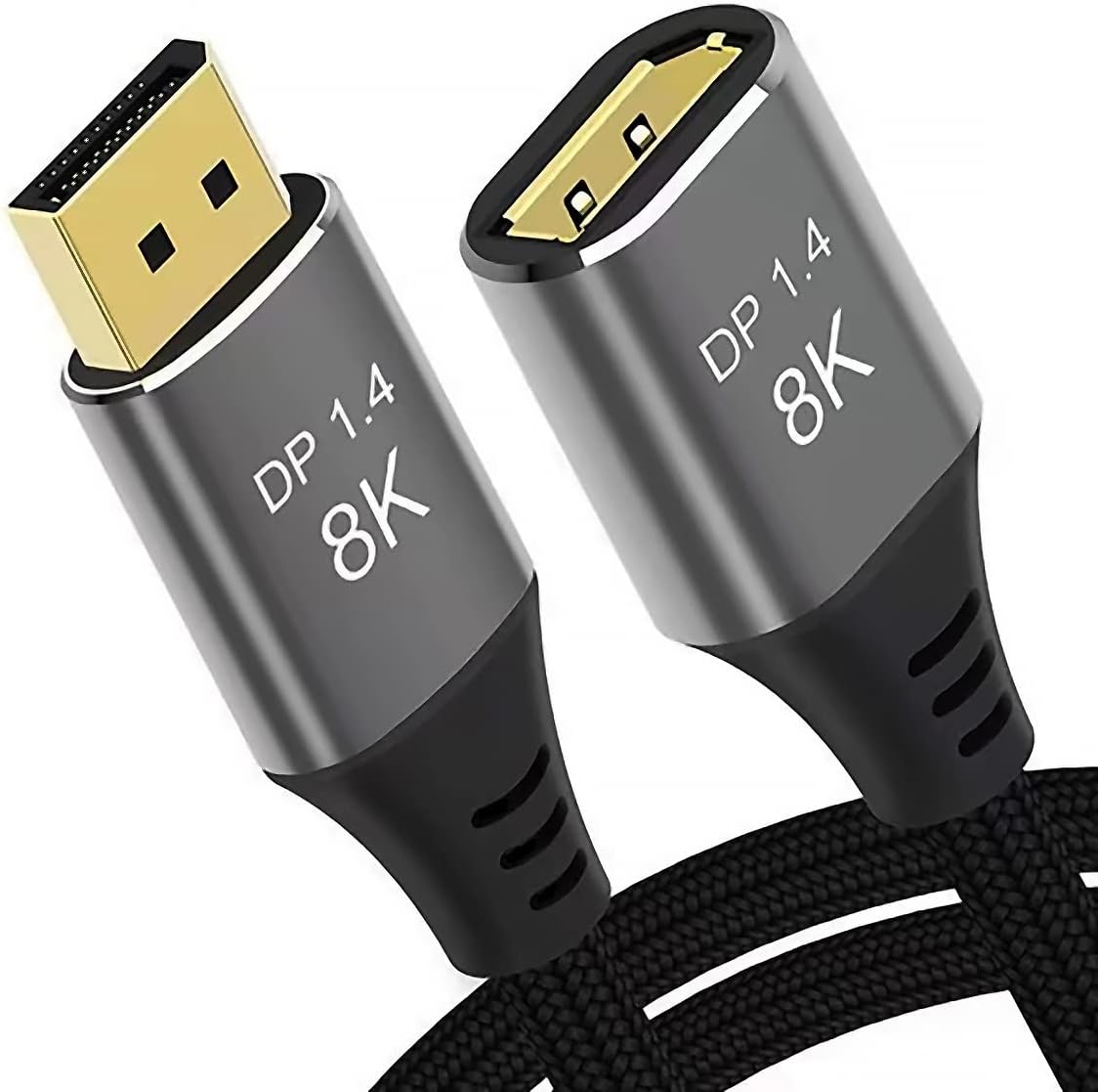 8K DisplayPort Extension Cable, tunghey Displayport 1.4 Extension Cable ...