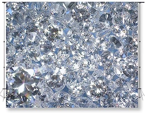 Amazon.com : KUKUSOUL 10x8ft Sparkling Diamond Backdrop Silver White ...
