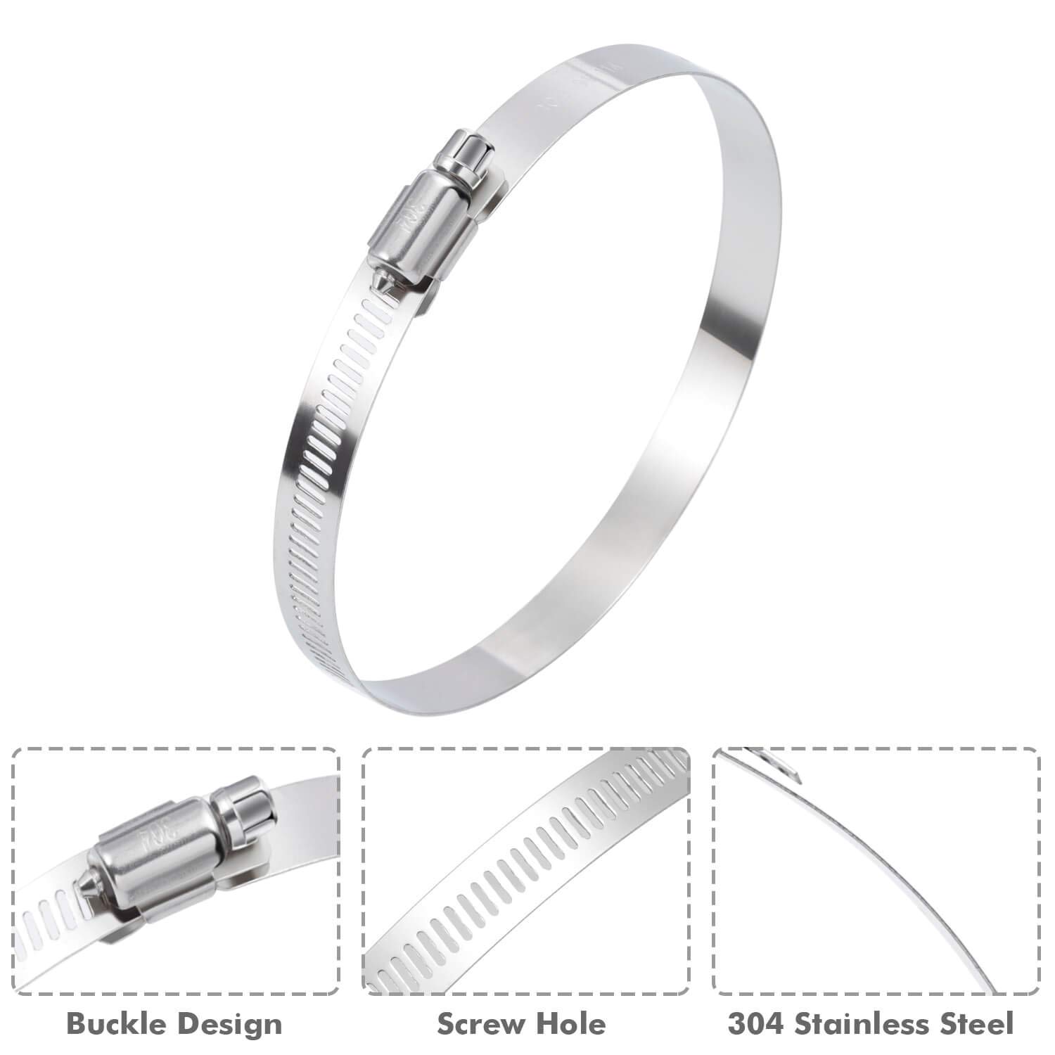 Snapklik.com : Selizo 12Pcs Hose Clamps, 4 Inch Hose Clamp 304 ...