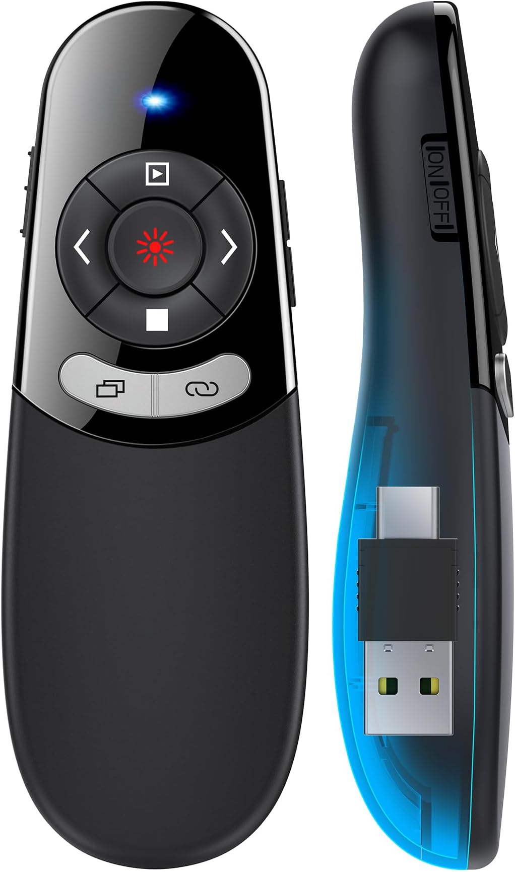 Amazon.com: 2 in 1 Type C USB Presentation Clicker，Wireless Presenter ...