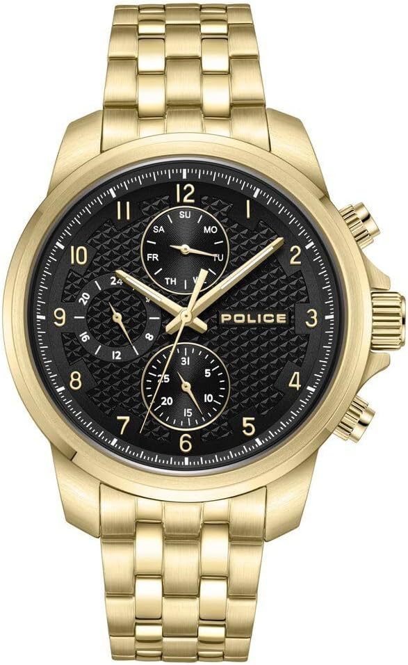 Police Quartz Multifunction Black dial Metal Strap Watch for Men ...