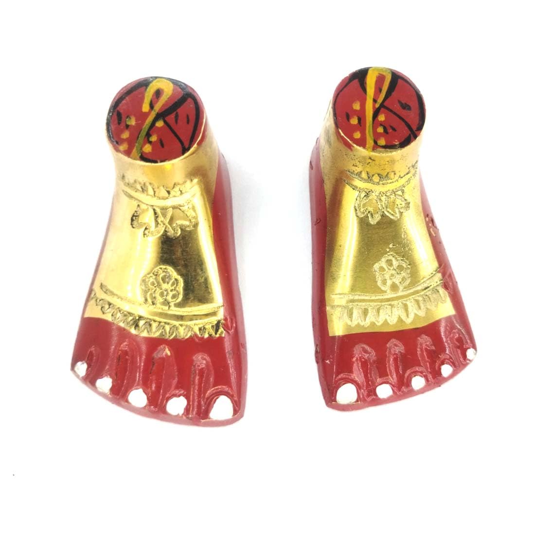 Buy MAYAPURI Pital Tara Pith/Jay Bhavani Brass Feet, Maa Kali Charan ...