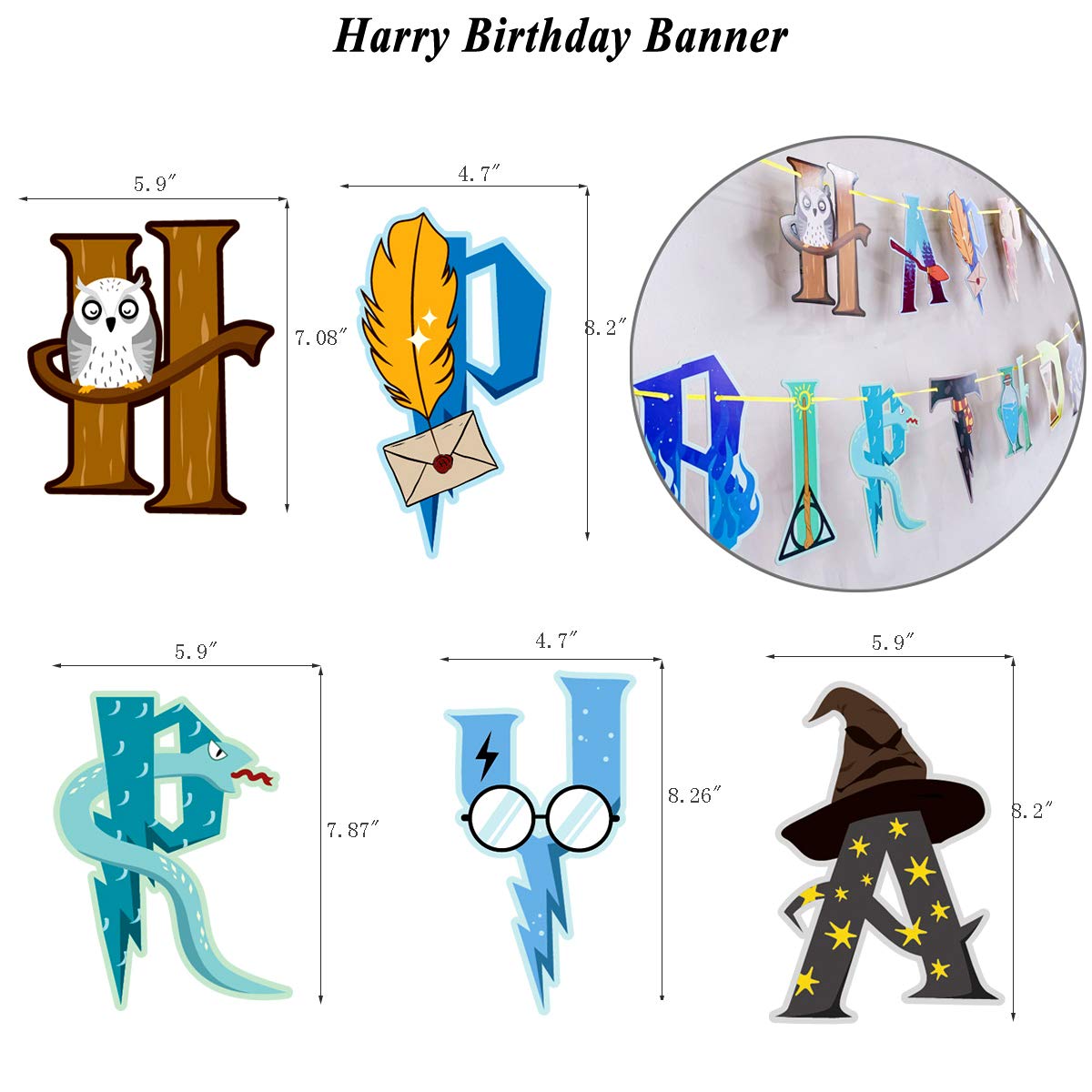 JINGYOU Harry Potter Party Supplies,Harry Potter Wizard Theme Birthday ...