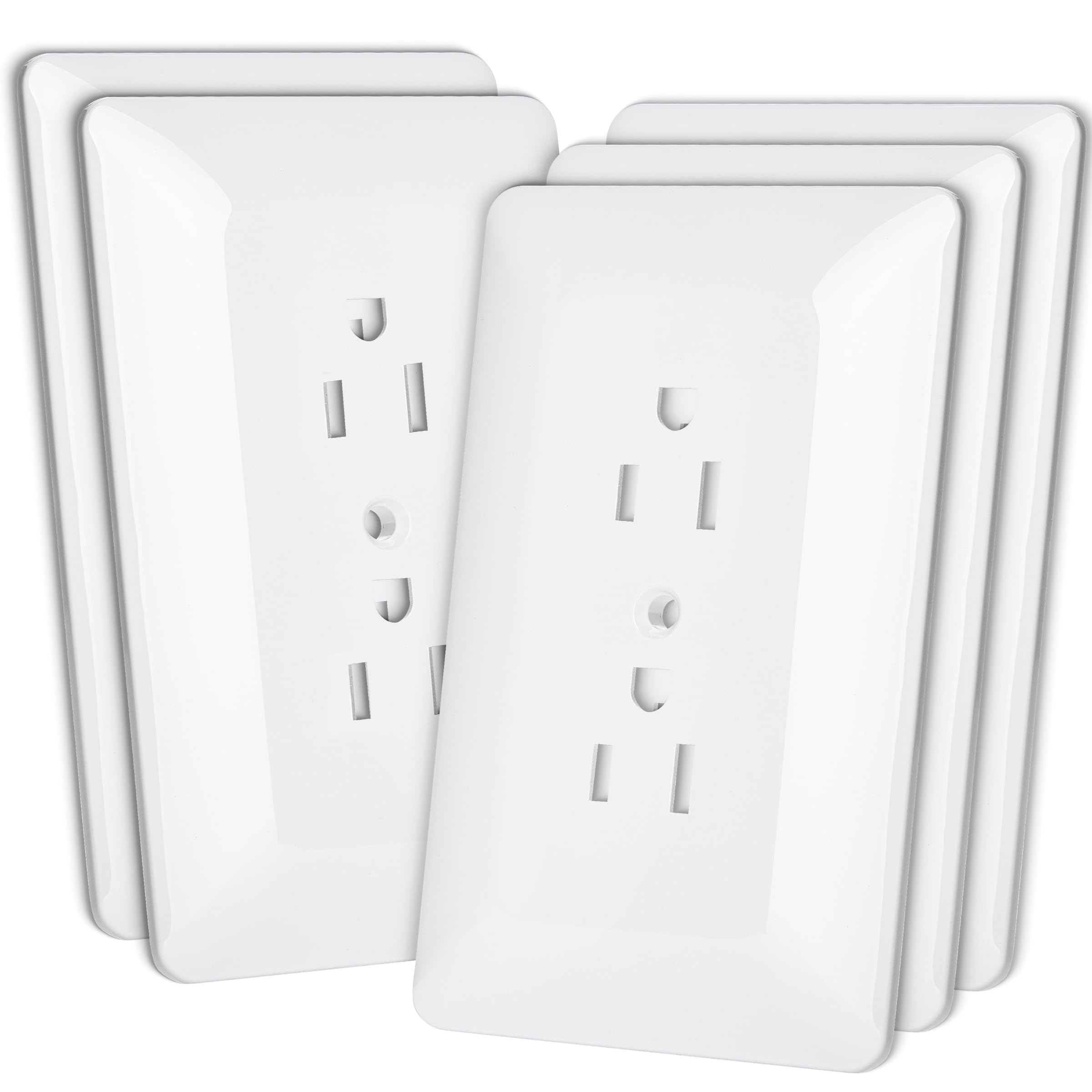 Bates- Duplex Wall Plate, 5 Pack, White Outlet Covers Wall Plate, Wall ...