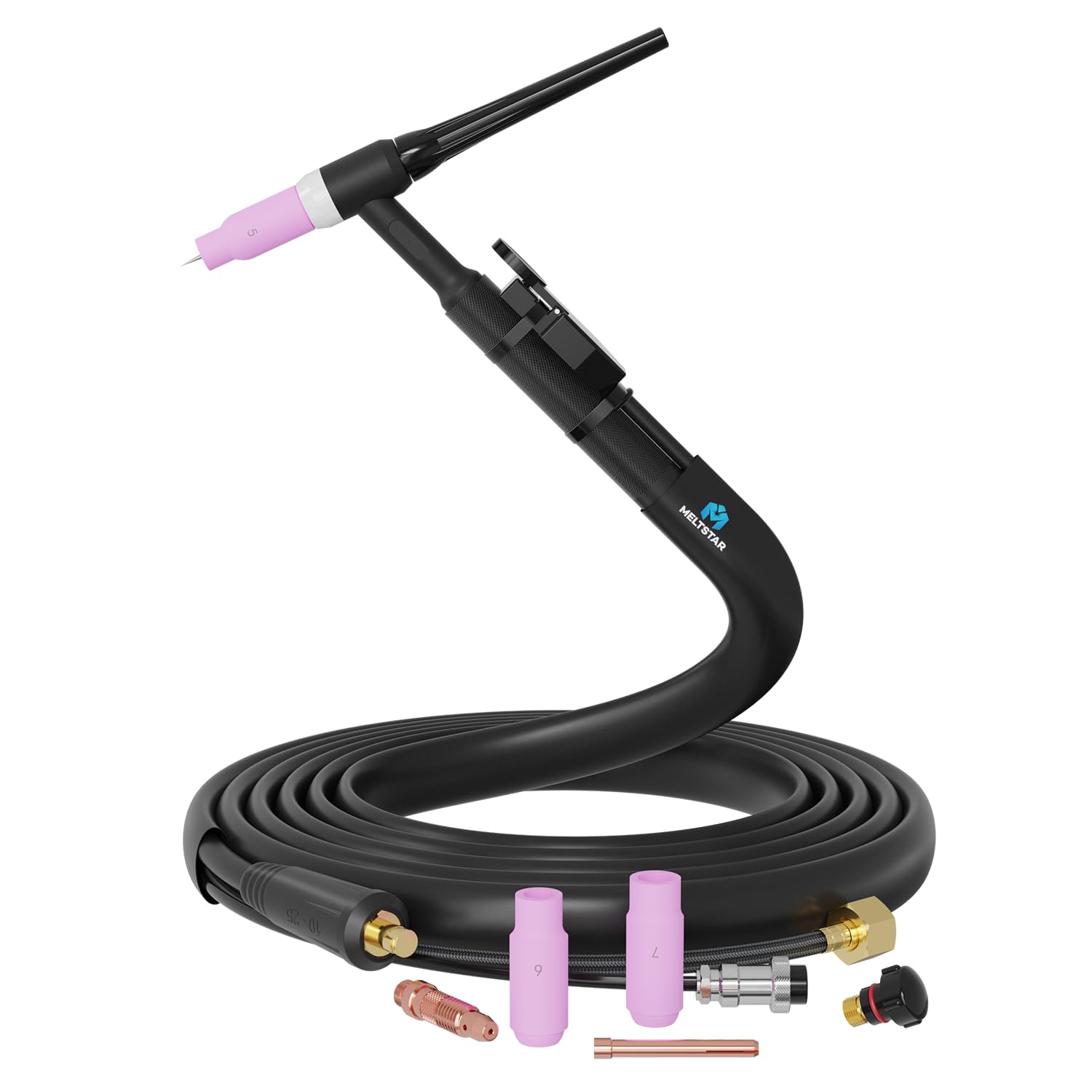 MELTSTAR WIG Schweißbrenner WP17 SR17, Tig-Brenner 4 Meter, 150 Ampere, luftgekühlt, mit ...