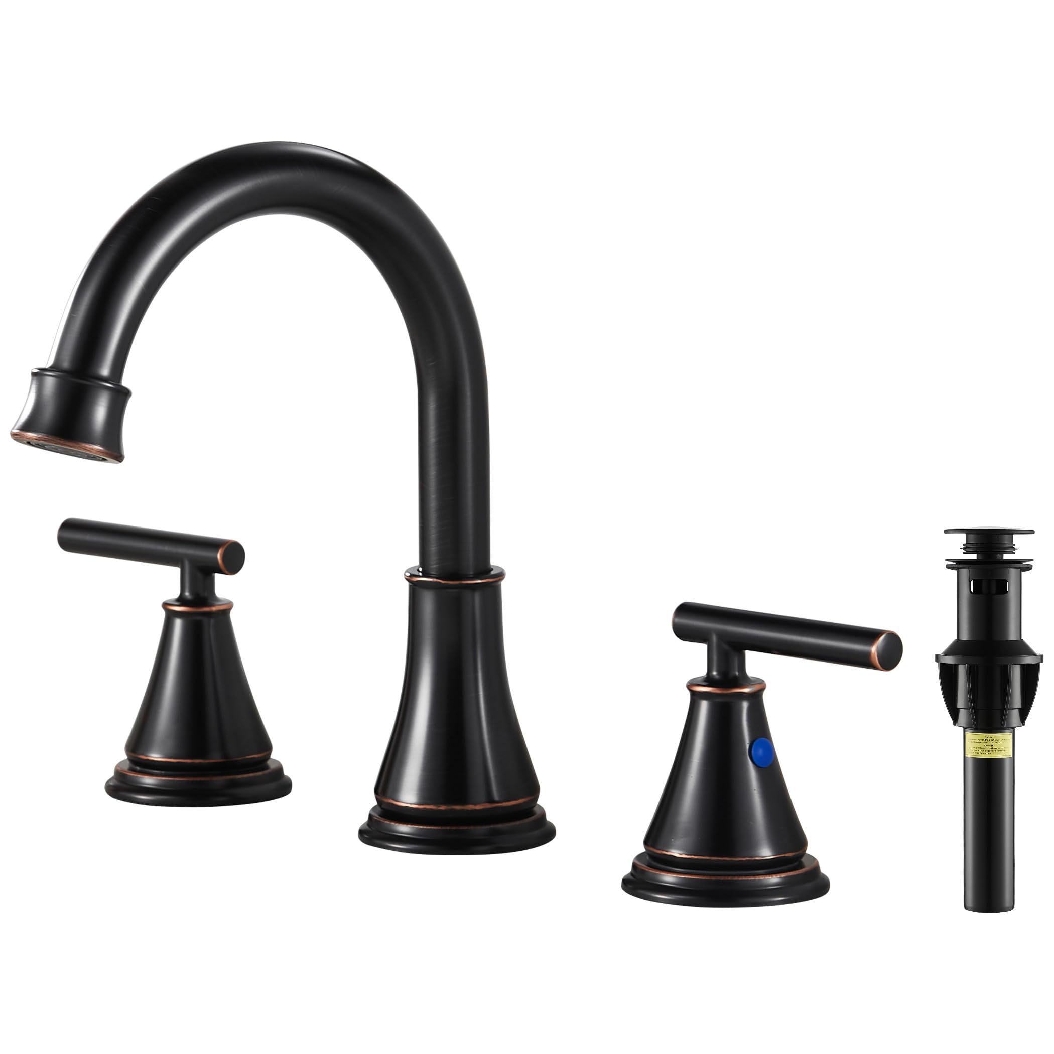 Fransiton Bathroom Sink Faucet 3 Hole, Oil Rubbed Bronze Bathroom ...