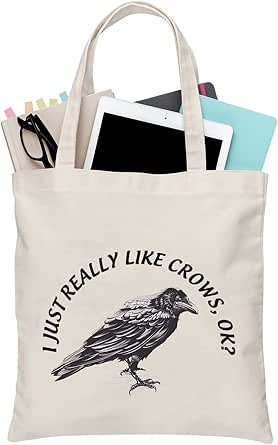 Amazon.com: BDPWSS Raven Crow Bird Tote Bag Crow Lover Gift i Just ...