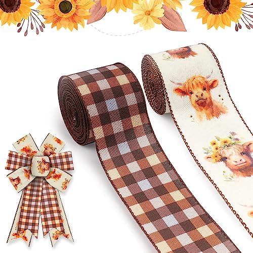 Amazon.com: Estivaux 2 Rolls Alpine Cattle Ribbons for Crafting, Spring ...