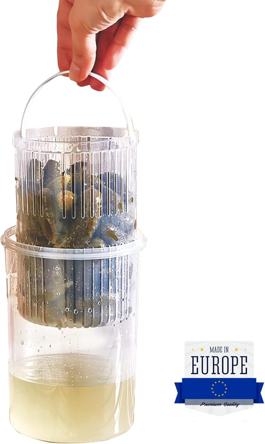 Amazon.com: The Buybox Pickle Container with Strainer, Jalapeno/Olive ...