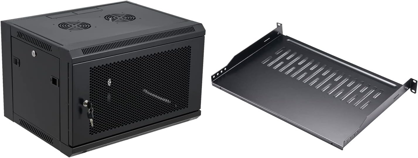 Amazon.com: Tedgetal 6U Wall Mount Mesh Door Cabinet bundle with 1U ...