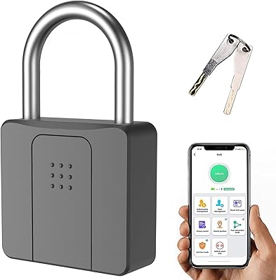 Smart Padlock for Outdoor Use, Bluetooth Small Padlock with Code ...