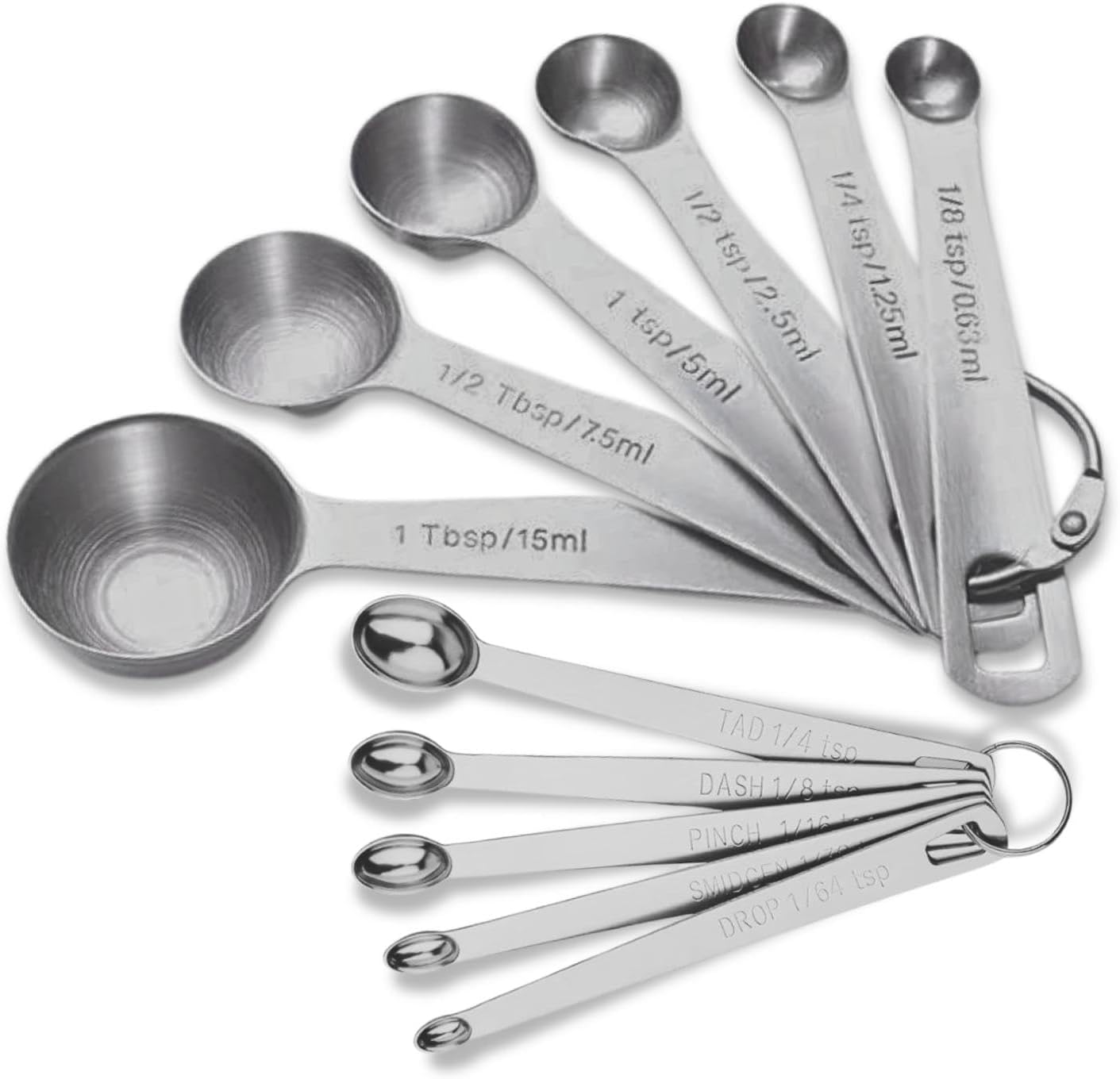 Amazon.com: YUNNKEEY 11PCS Measuring Spoons Set Stainless 1 tbsp, 1/2 ...