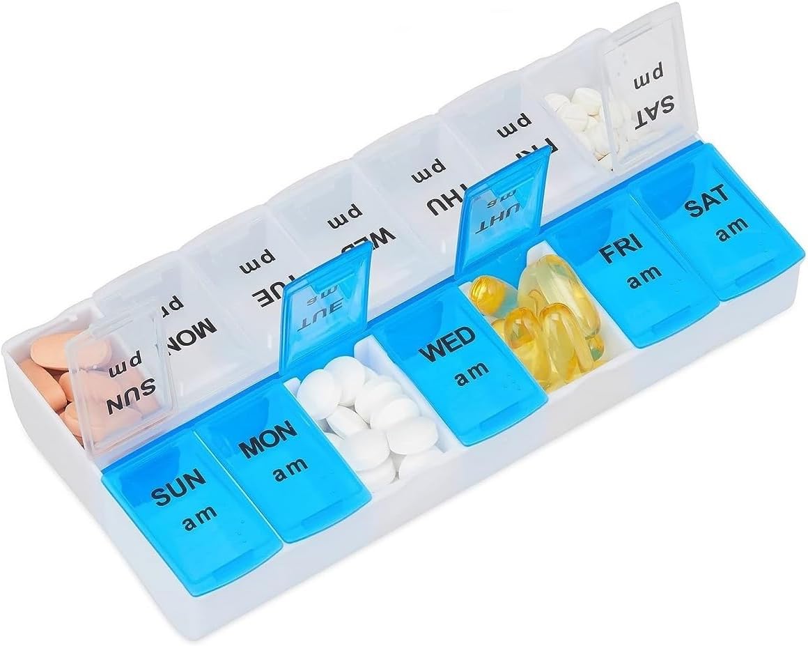 Amazon.com: Weekly Pill Organizer Medicine Box: Pill Containers 7 Day 4 ...