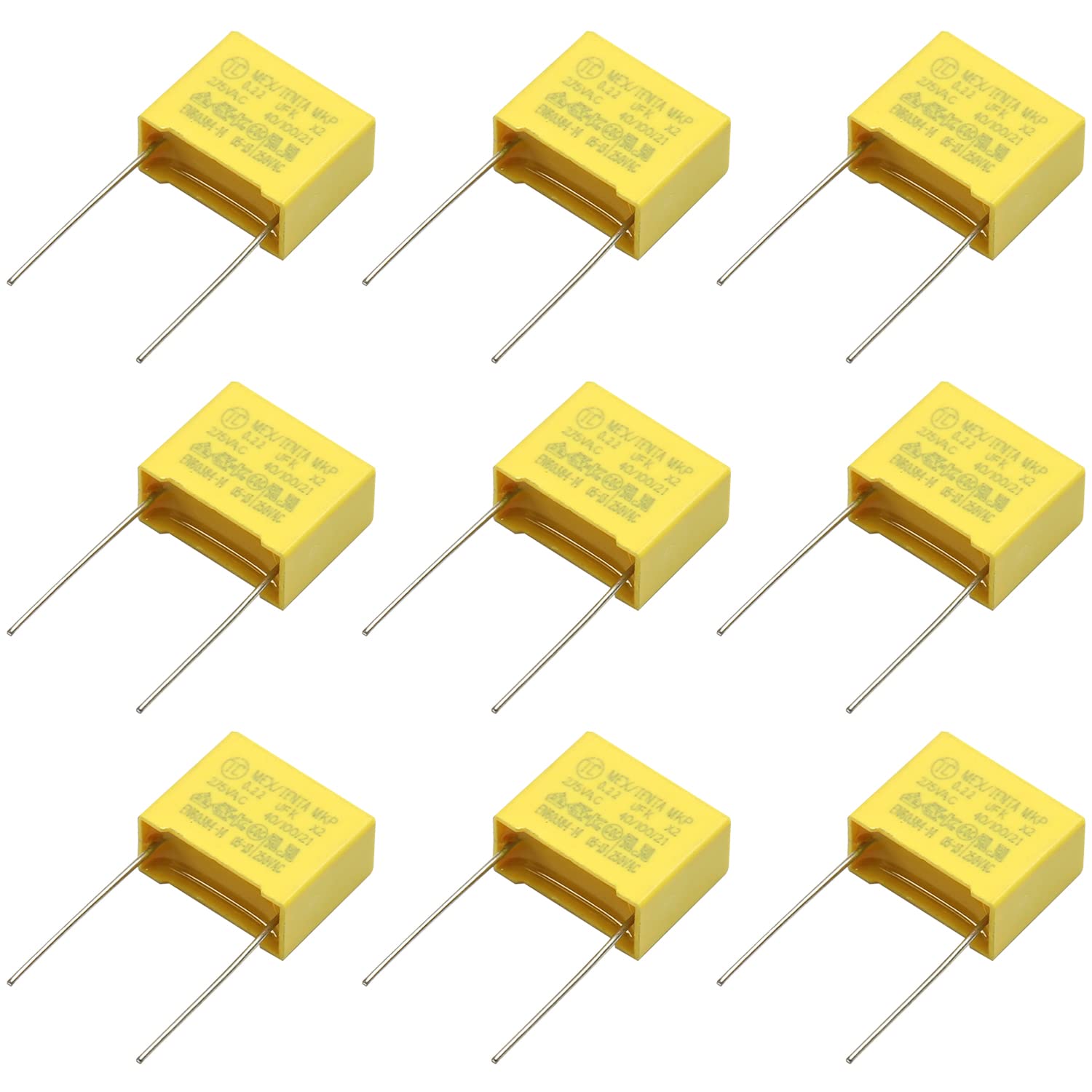 Fielect 20Pcs Safety Capacitors 0.22uF 275V Polypropylene Film ...