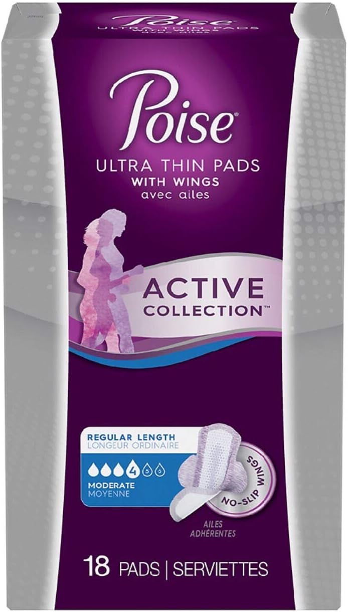 Amazon.com: Poise Ultra Thin Pads with Wings Active Collection ...