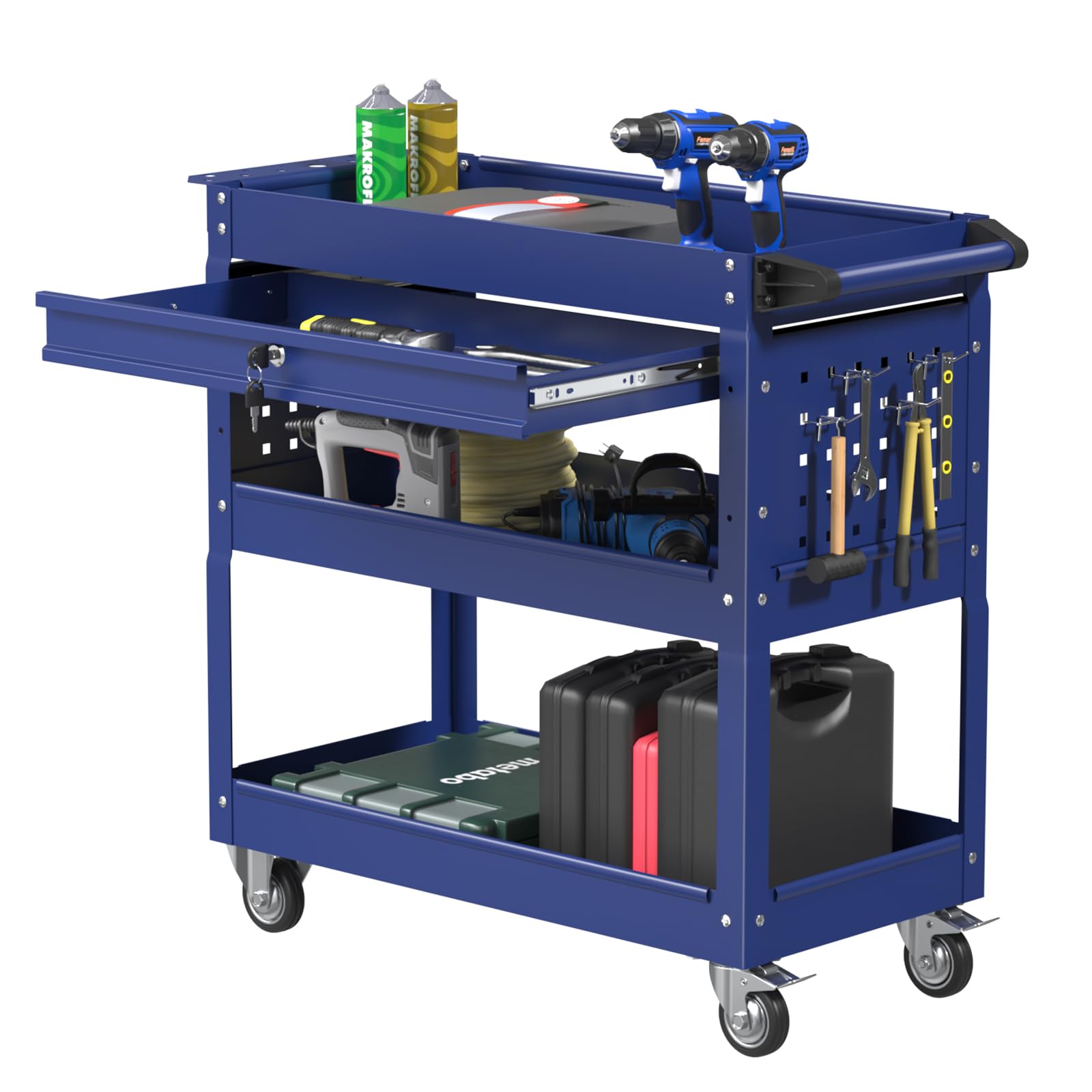 Amazon.com: Kieperi 3 Tier Rolling Tool Cart, Heavy Duty Tool Cart on ...