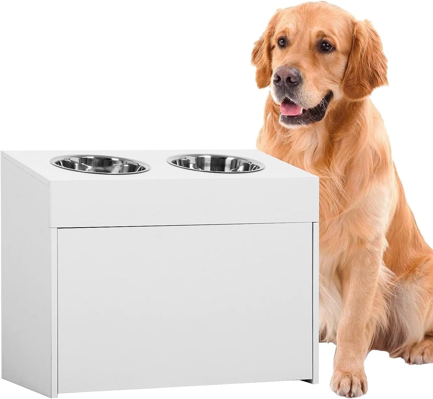 Pet Supplies : MYOYAY Large Elevated Feeder with Food Storage ...