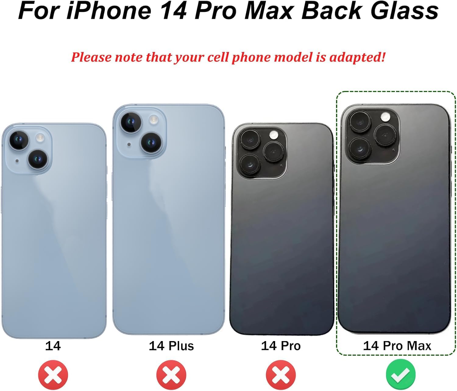 Snapklik.com : Mingxiong 14 Pro Max Back Glass Replacement For iPhone ...