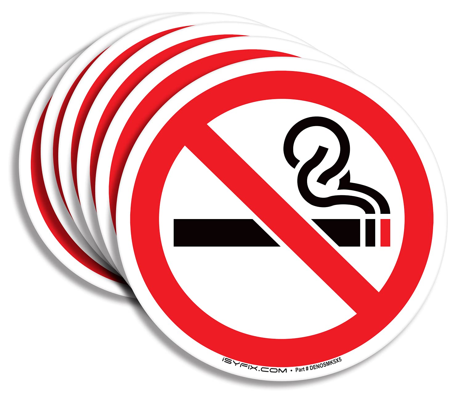 Snapklik.com : iSYFIX No Smoking Sign Sticker For Business - 6 Pack 5x ...