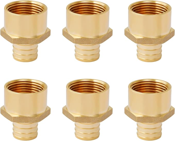 SUNGATOR Pex Fittings 1 Inch, 6-Pack 1" Pex Female Adapter, 1" NPT to 1 ...