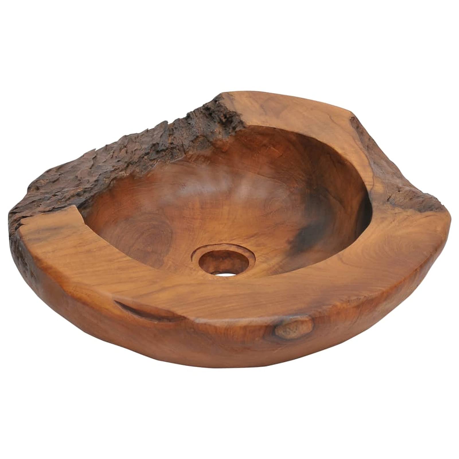 Buy Tidyard Wash Basin, Teak Wood Bathroom Vessel Sink, Above Counter ...