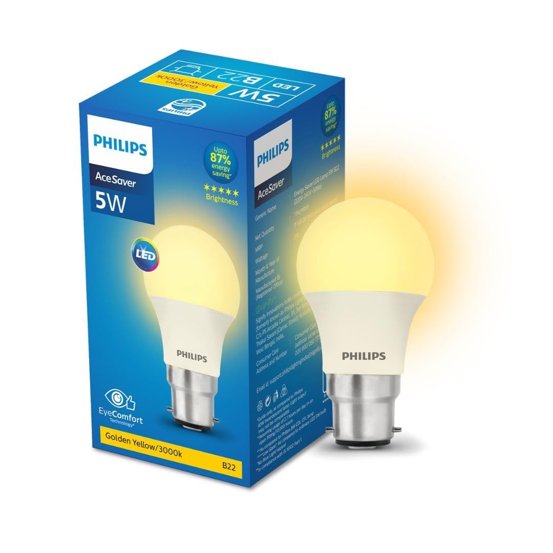 Buy PHILIPS 5-watt LED Bulb | AceSaver LED Bulb | Base: B22 Light Bulb ...