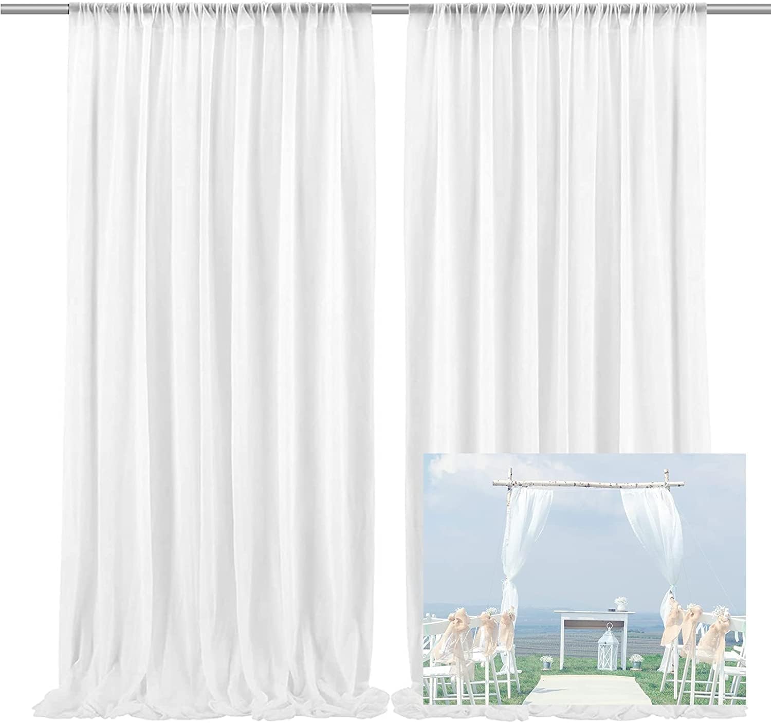White Backdrop Drape Portable Wedding Stage Photo Studio Background (3 ...