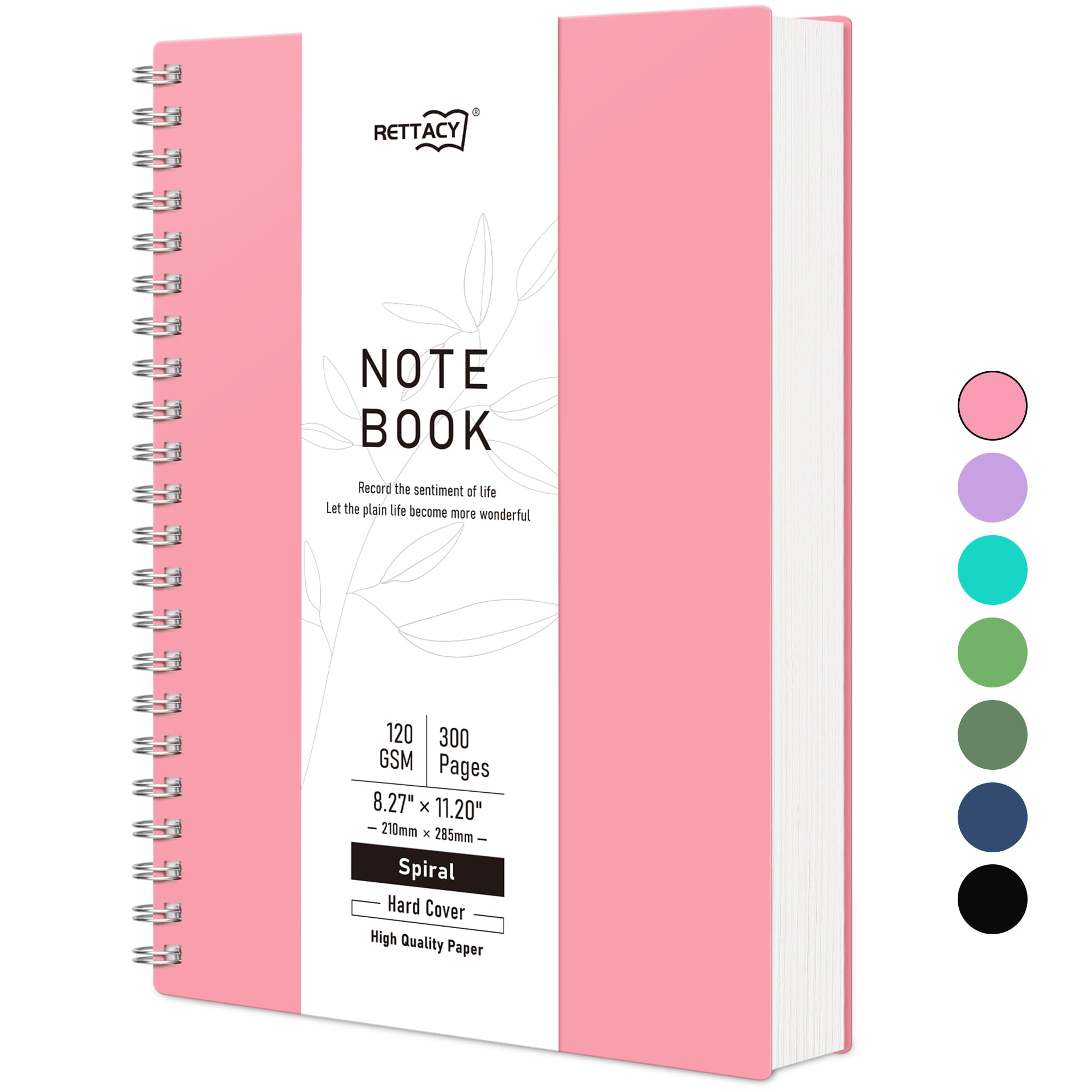 RETTACY Blank Notebook A4, Plain Note Book 120gsm with 300 pages/150 ...