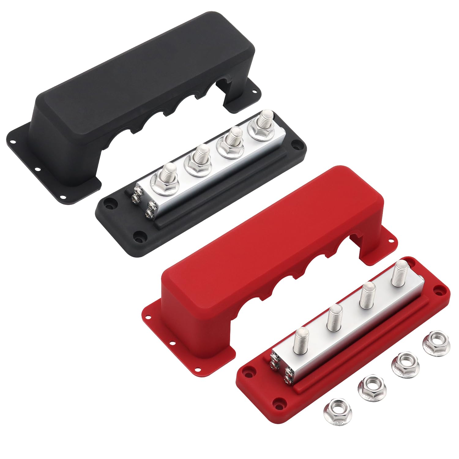 Amazon.com: Ambuker 2Pcs 600A High Current Bus Bar 12-48V DC Heavy-Duty ...