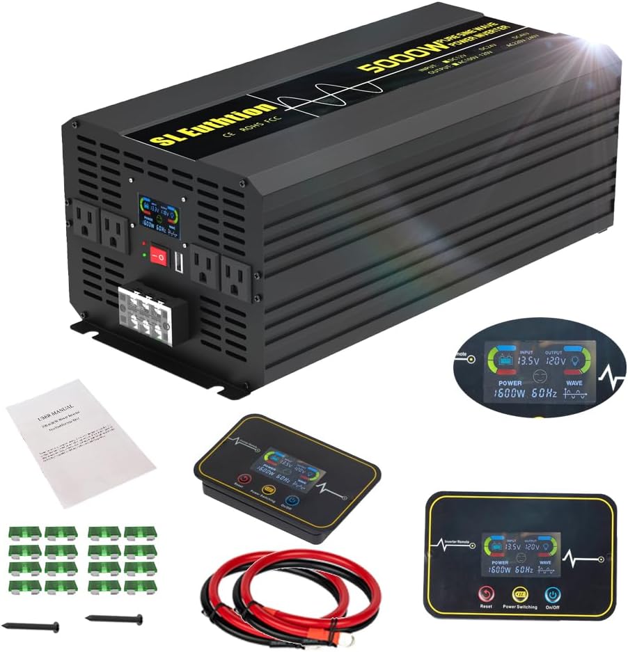 Amazon.com: VEVOR Modified Sine Wave Inverter, 5000W, DC 12V to AC 120V ...