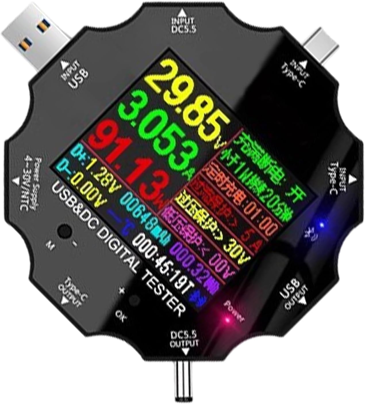 Amazon.com: UD18 USB C Power Tester Multimeter Type C Detector Digital ...