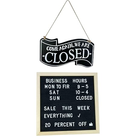 Amazon.com : Custom Business Hours Sign for Glass Door, Windows, Smooth ...