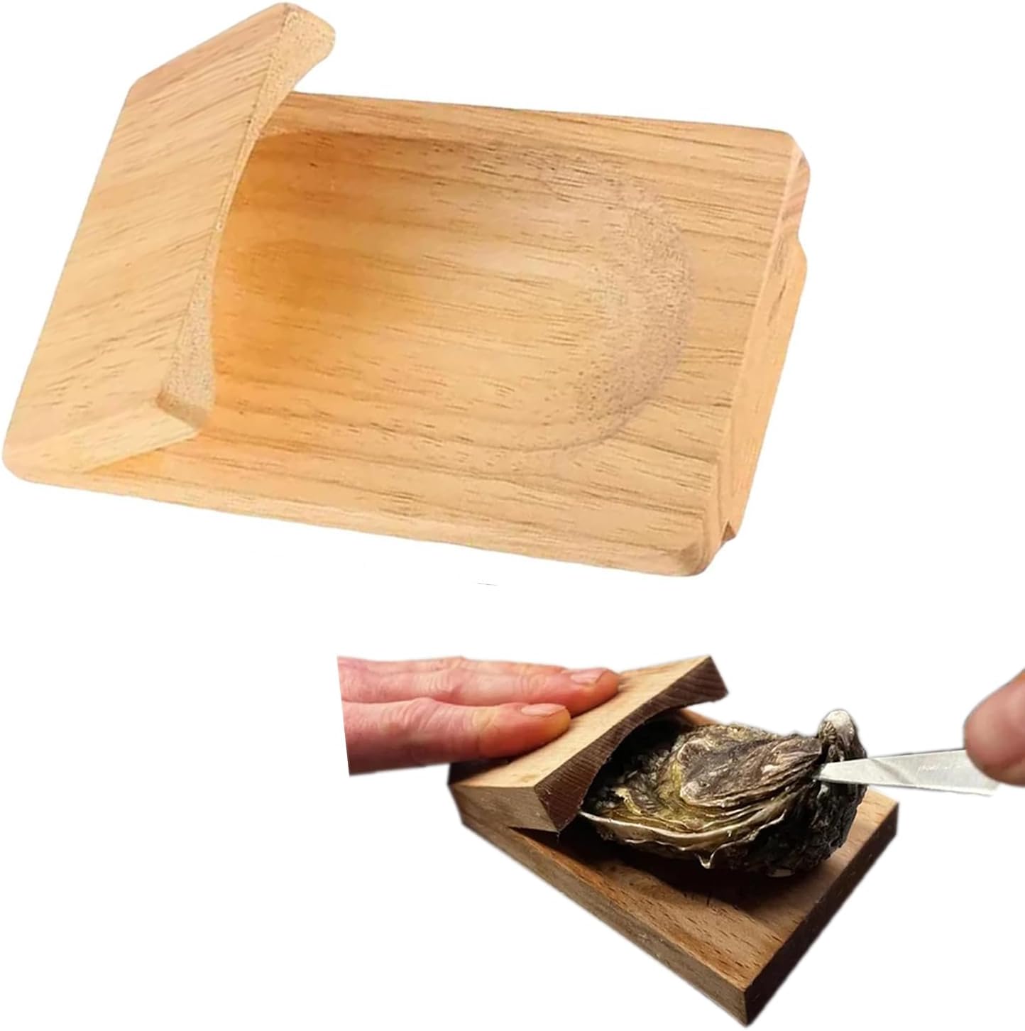 Oyster Shucking Clamp Handguard, Wood Seafood Shucking Clamp, Oyster ...