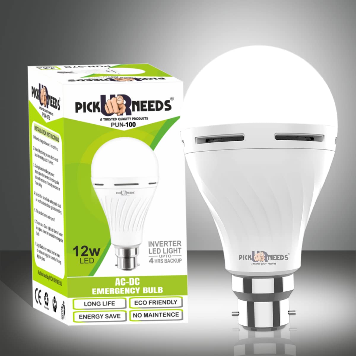 Buy Pick Ur Needs Home Emergency Rechargeable 12W Inverter Bulb B22 D ...