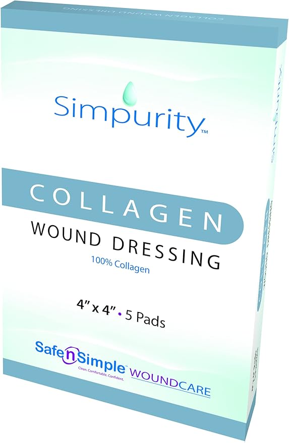 Amazon.com: Simpurity Collagen Dressing Pads - 4 x 4 in 5-Pack Collagen ...