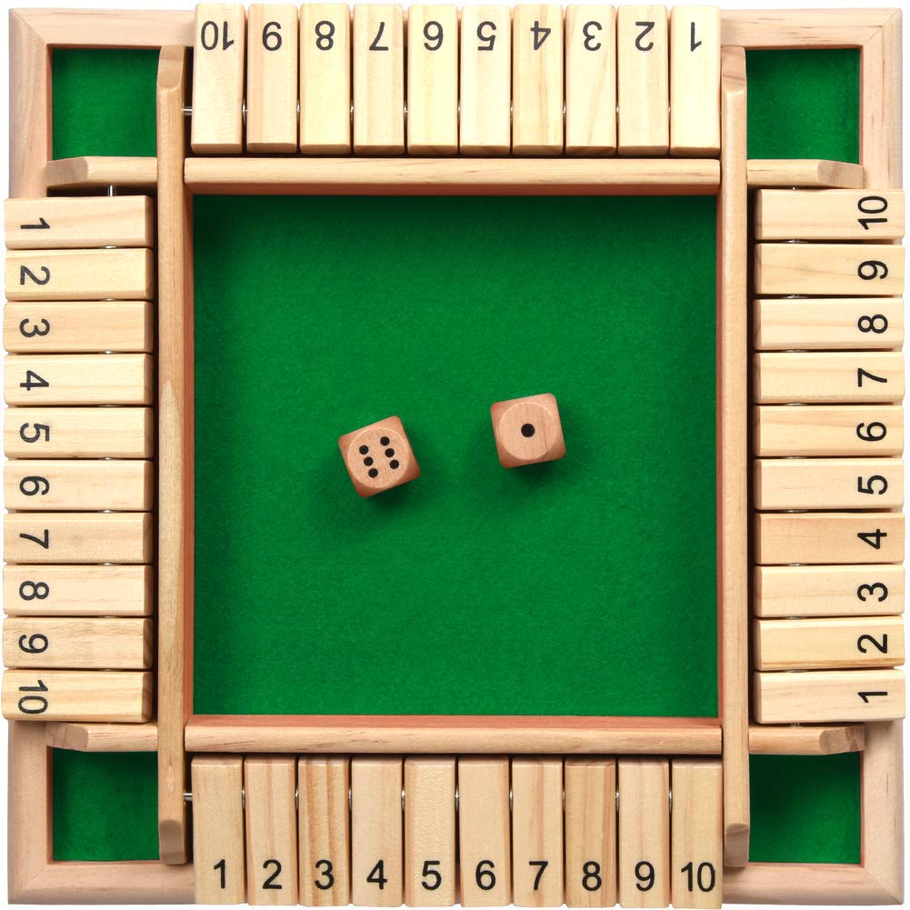 Buy coastal rose Shut The Box Dice Game, 2 to 4 Players Flip Block op ...