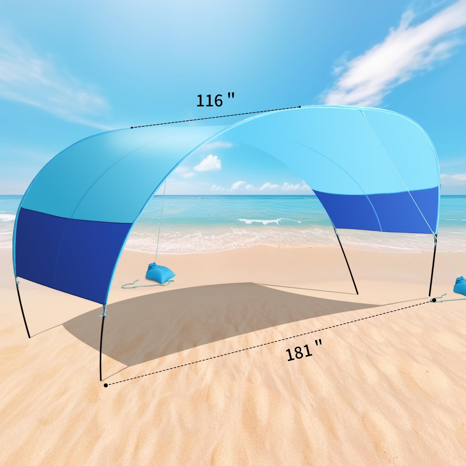 Beach Canopy Sun Shade, Beach Shade Canopy Wind Sail Camping Sun ...