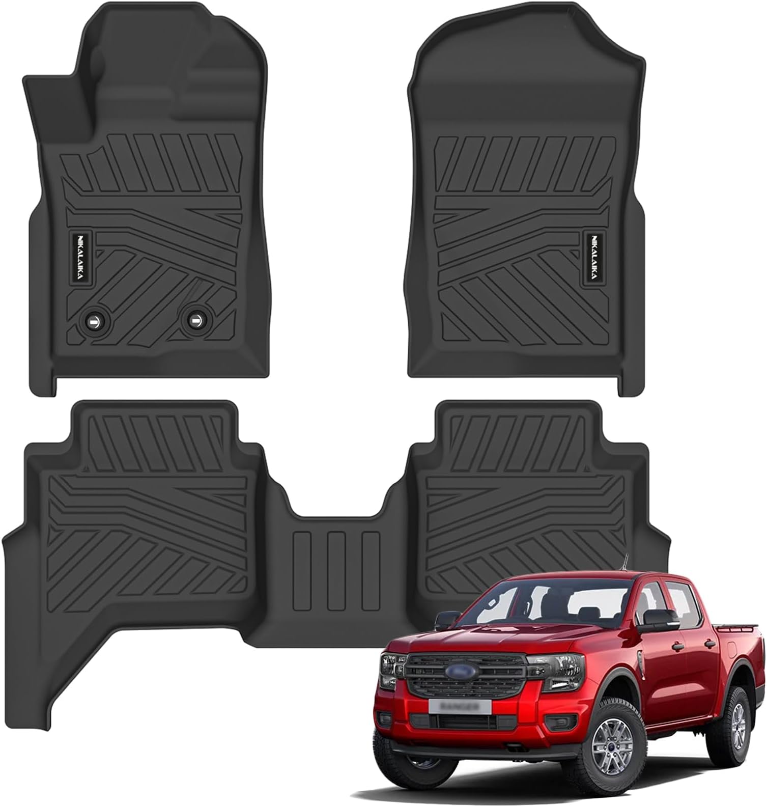 Amazon.com: NIKALAIKA Floor Mats for 2024 2025 Ford Ranger SuperCrew ...