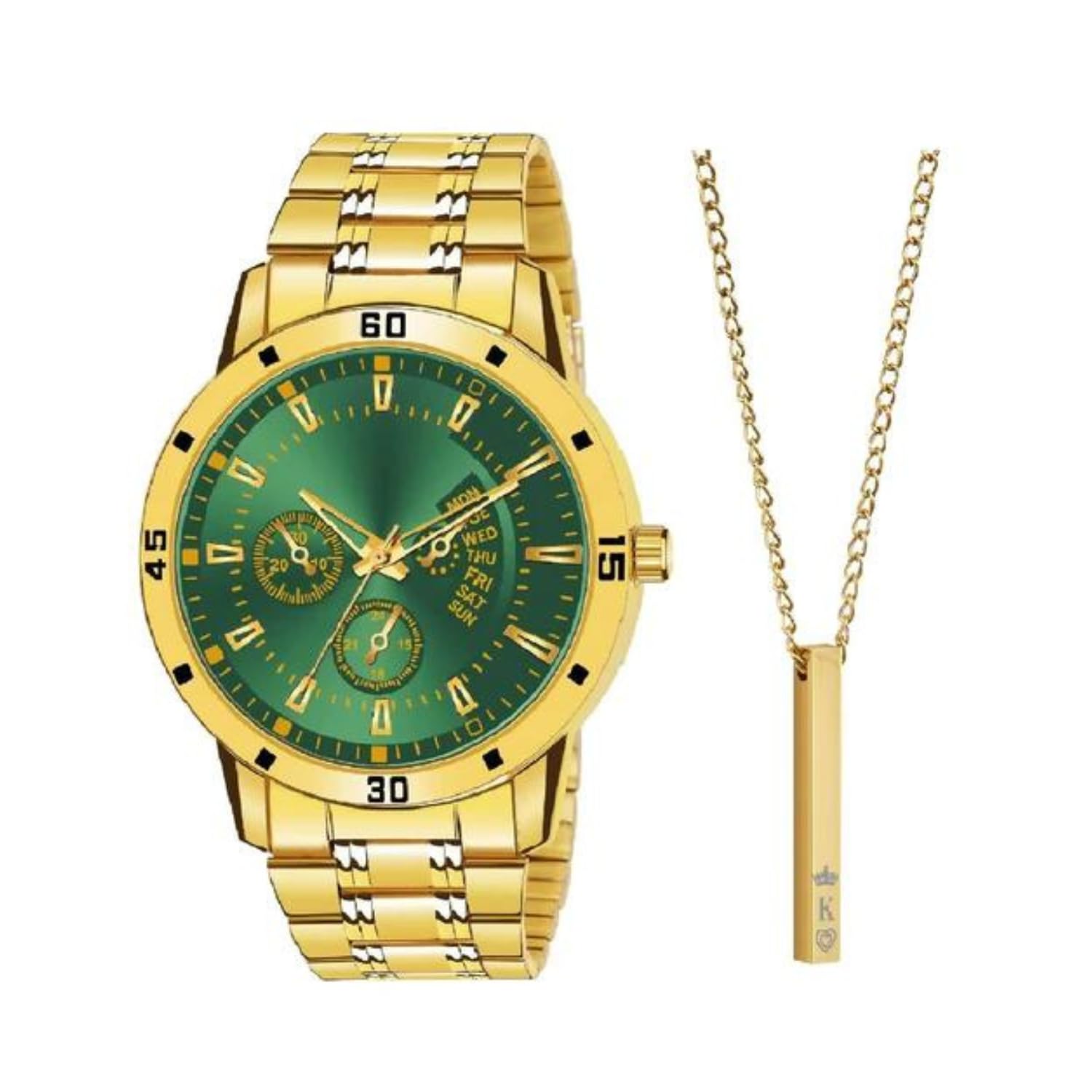 Buy AXTON Green Color Dial Golden Chain Men Analog Watch at Amazon.in