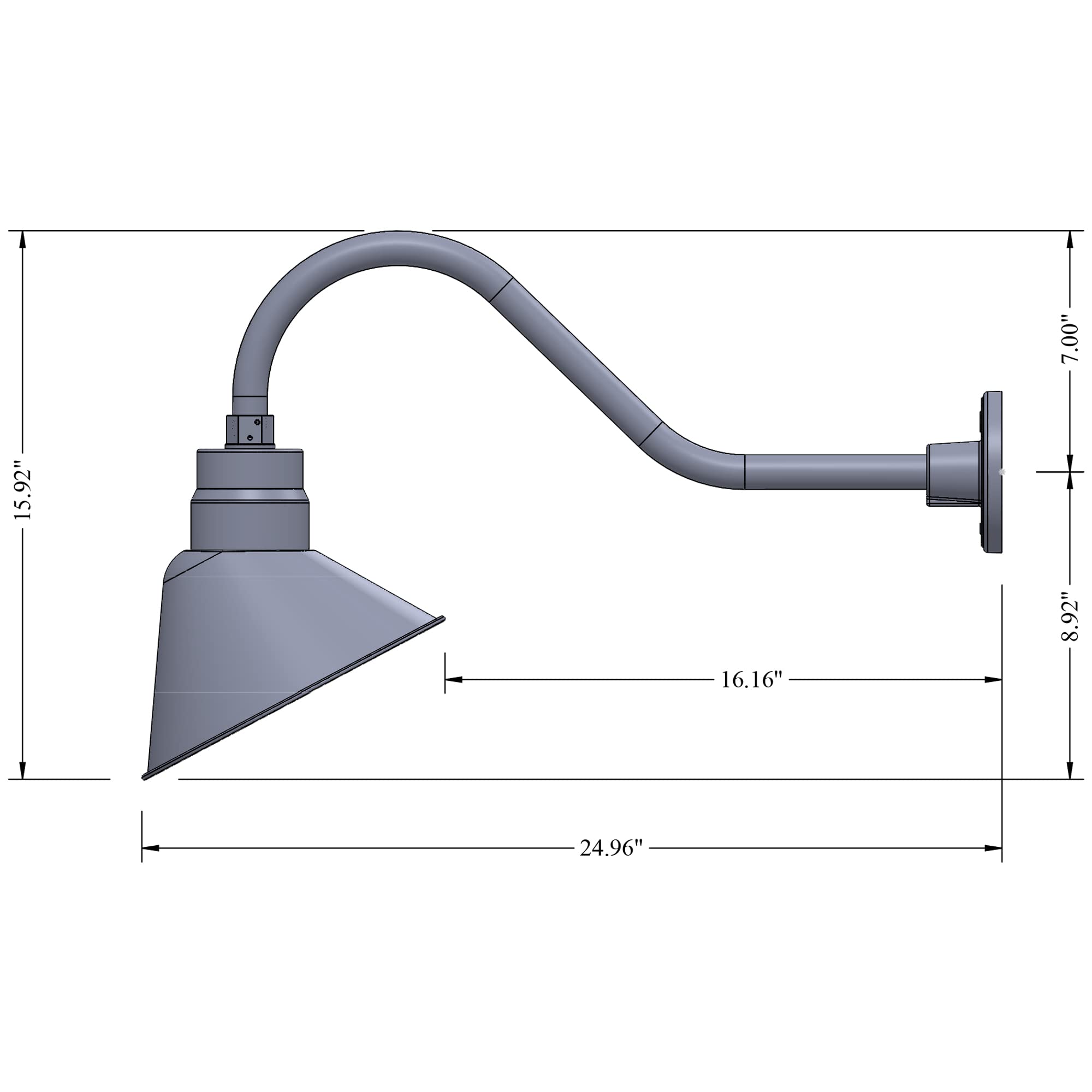 Gooseneck Sign Fixtures Angle Sign Shade "U" Gooseneck Wall Bracket