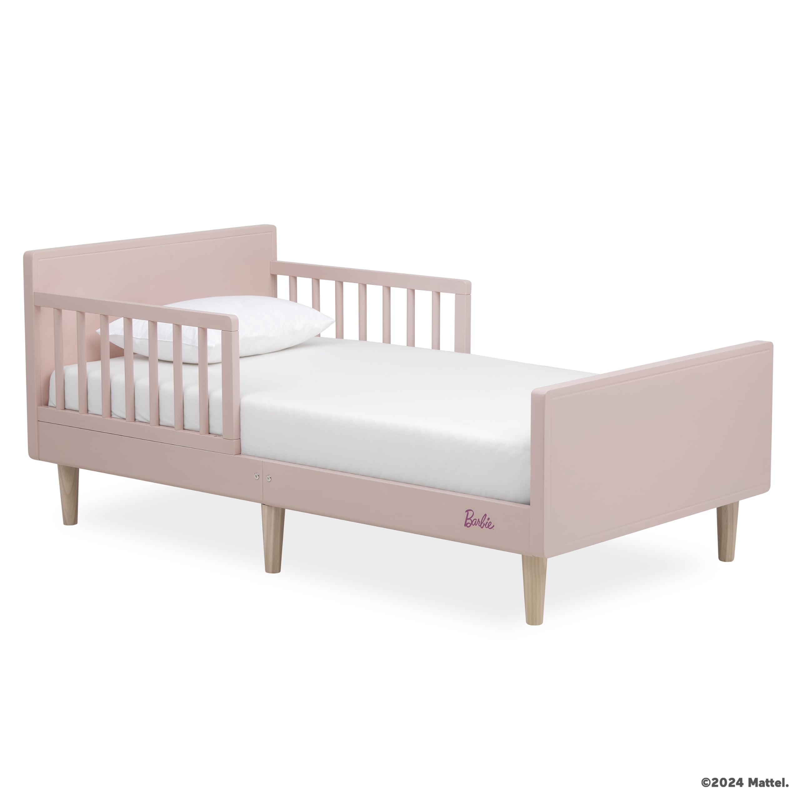 Amazon.com : Evolur Barbie Los Altos Toddler Bed in Blush Pink, JPMA ...