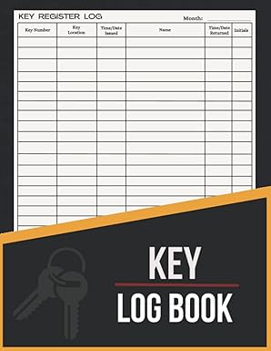Key Log Book: Key Check Out Log| Sign Out & Sign In Key Control Log ...