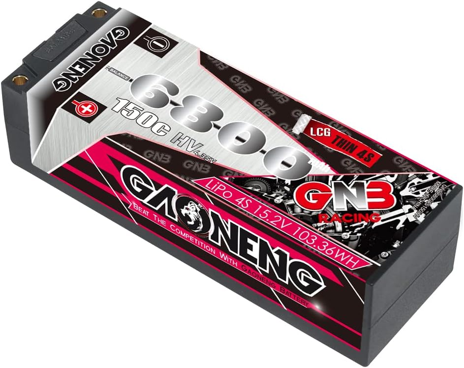 Amazon.com: GAONENG GNB 4S 15.2V 6800mAh 150C 5mm Bullet LCG Hardcase ...